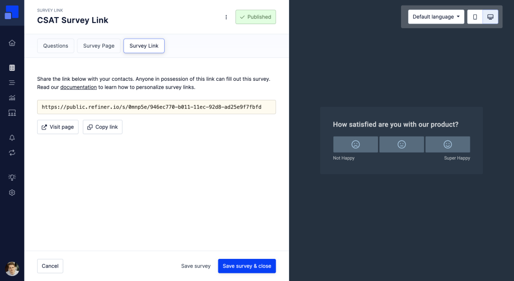 Shareable Survey Links